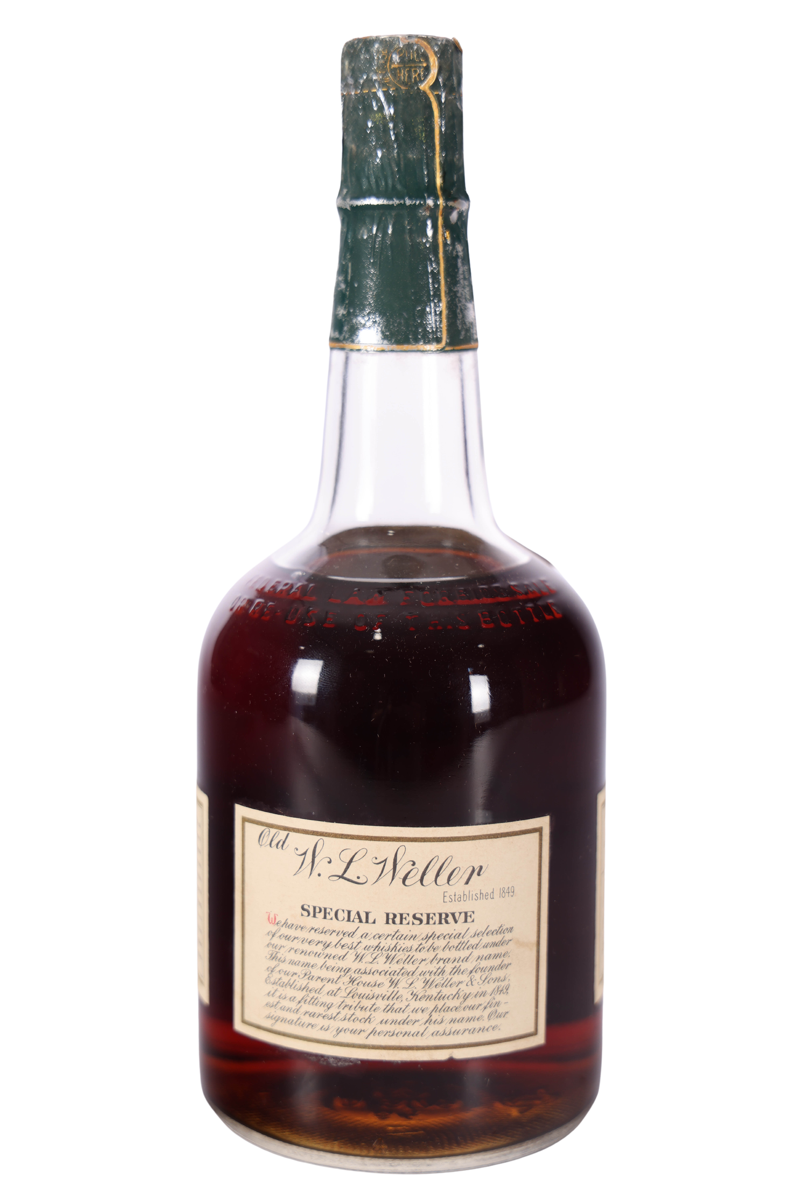 Old W.L. Weller 7 Year Special Reserve Bottled in Bond 1952 Release ...